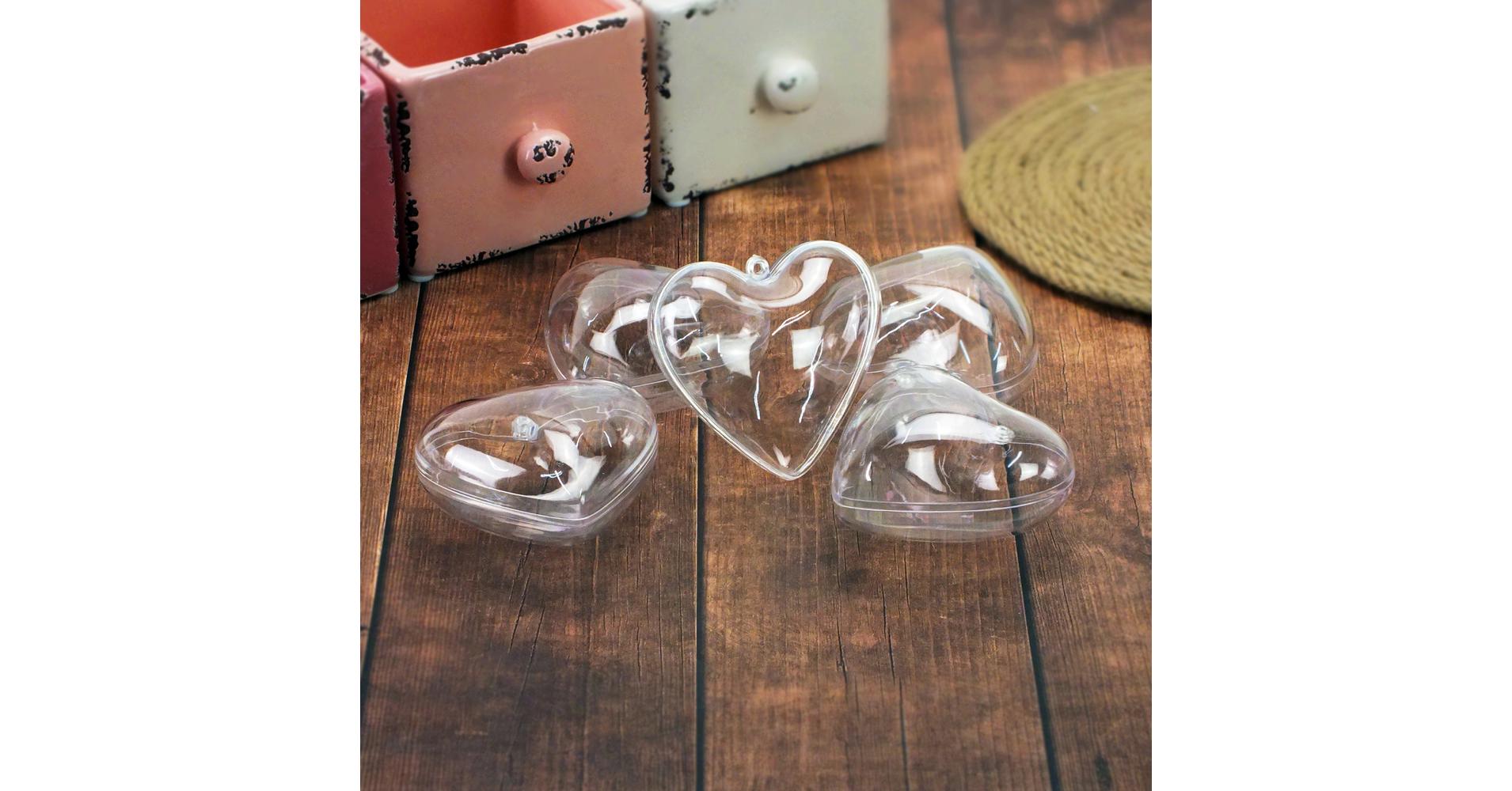 Szív forma szétválasztható műanyag 8cm 5db/cs