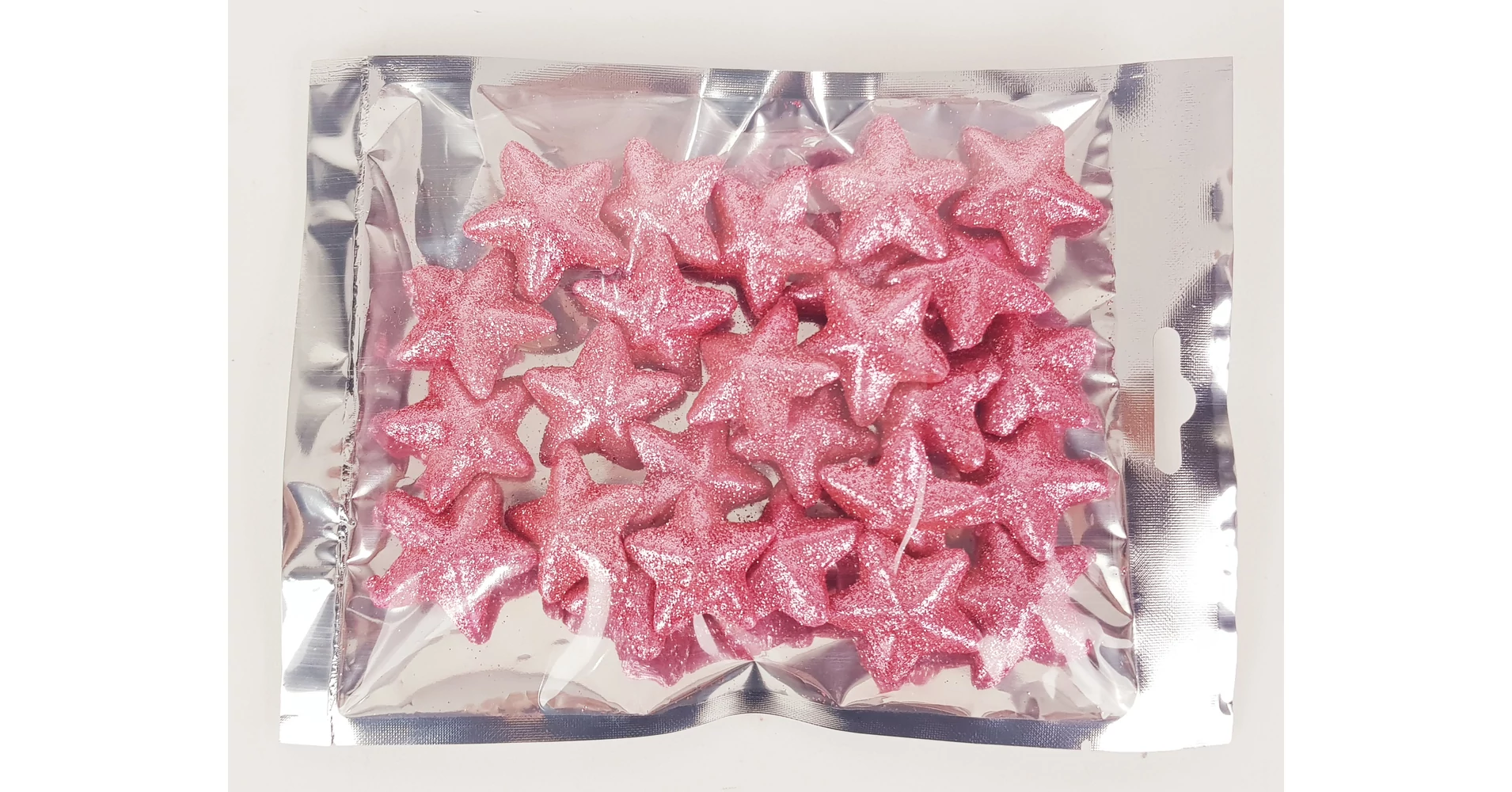 Polisztirol csillag nagy csillámos - SÖTÉTRÓZSASZÍN