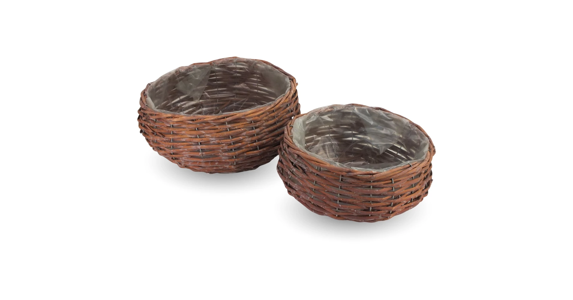 Virágkötészeti fonott tál bélelt 2db/szett 6/# 30*15cm, 25*12cm ...