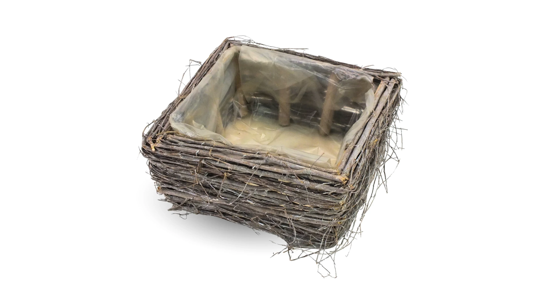 Fonott inda négyzet tál 20/# 24*24cm