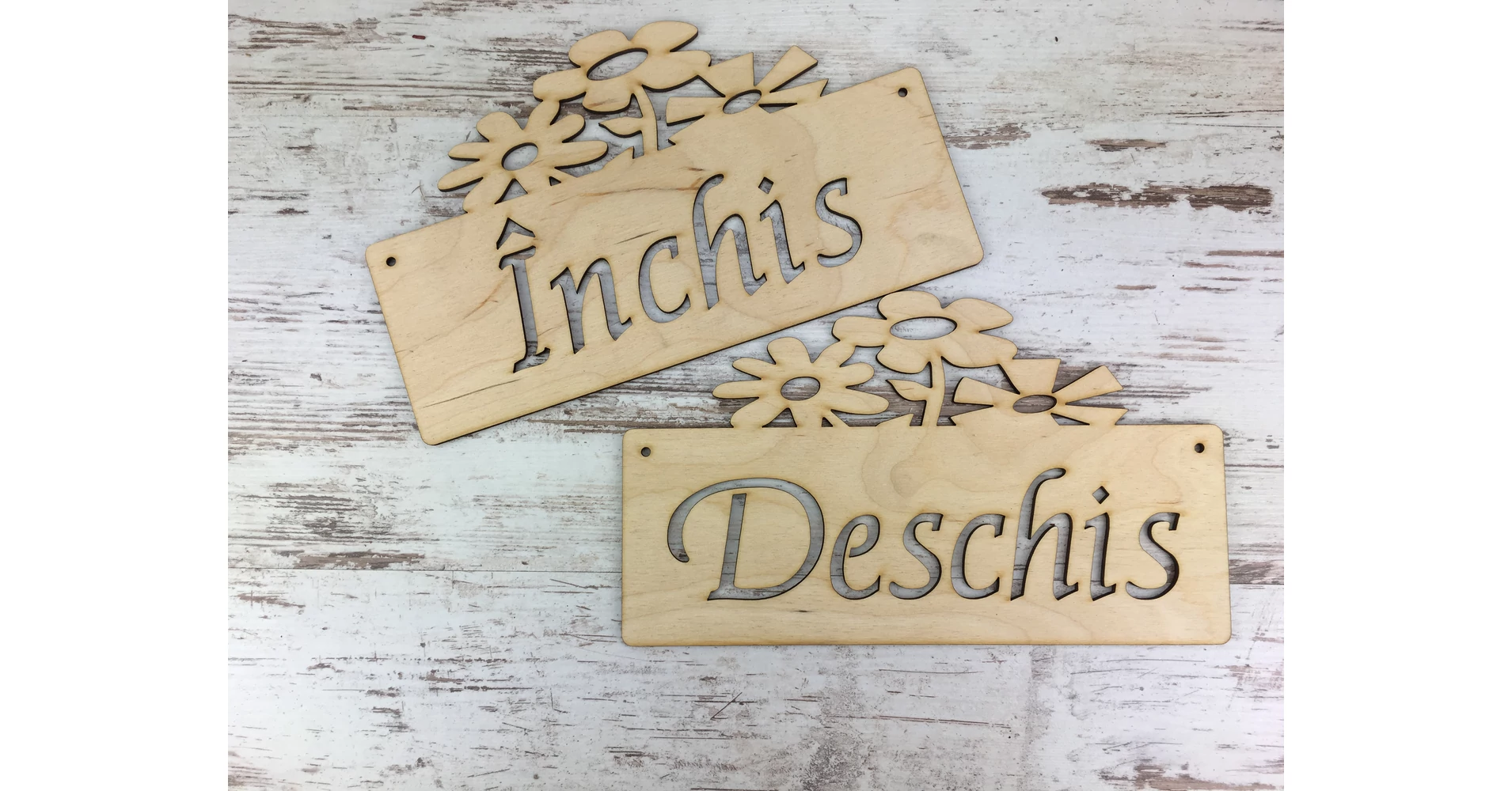 Natúr fa - Deschis - Inchis tábla - Feliratos táblák - corollakft